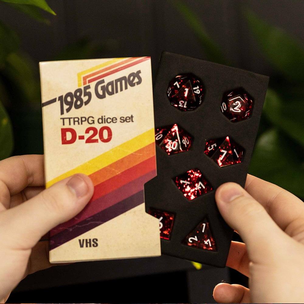1985 Games VHS Dice Sets | Geeky Teas & Games, Inc.